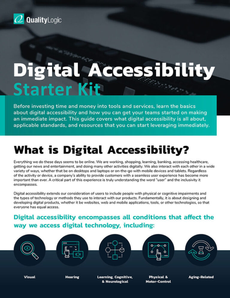 Free Digital Accessibility Starter Kit - QualityLogic