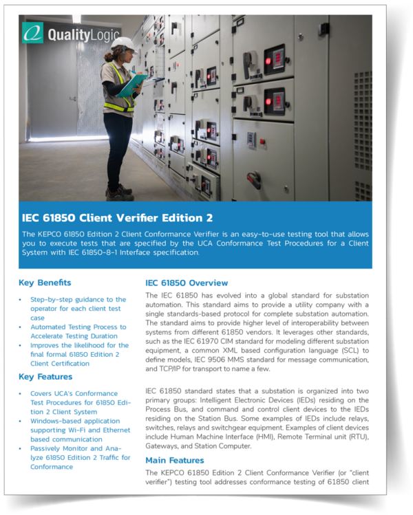 IEC 61850 Test Tools - QualityLogic