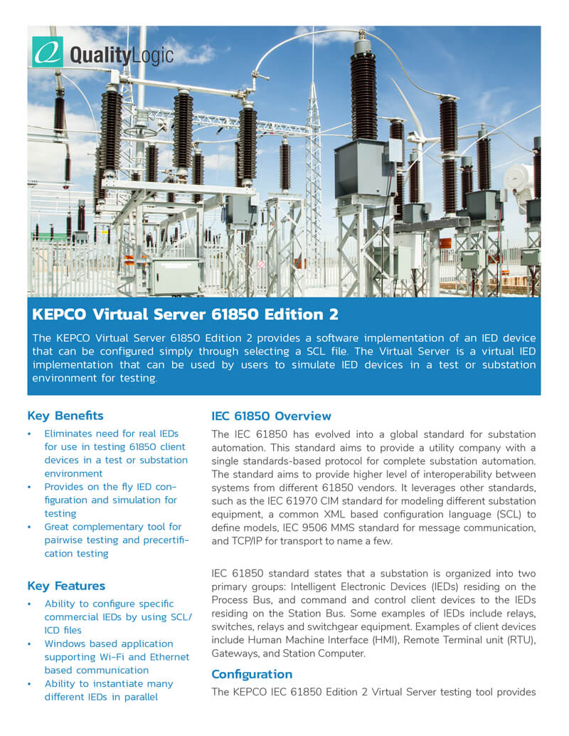 IEC 61850 Test Tools - QualityLogic